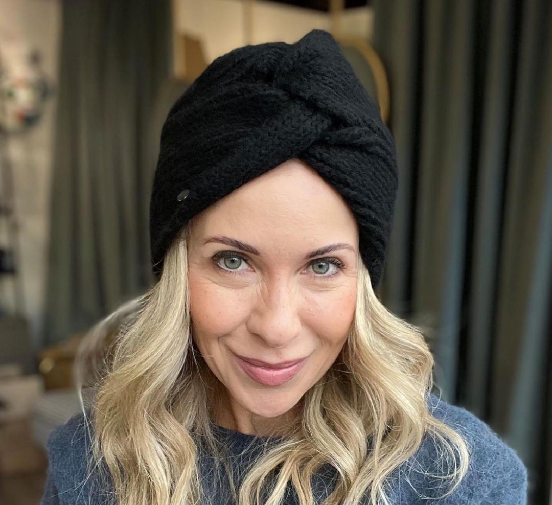Black Mohair Winter Turban Hat, Knitted Turban, Fall Women Turban Hat ...