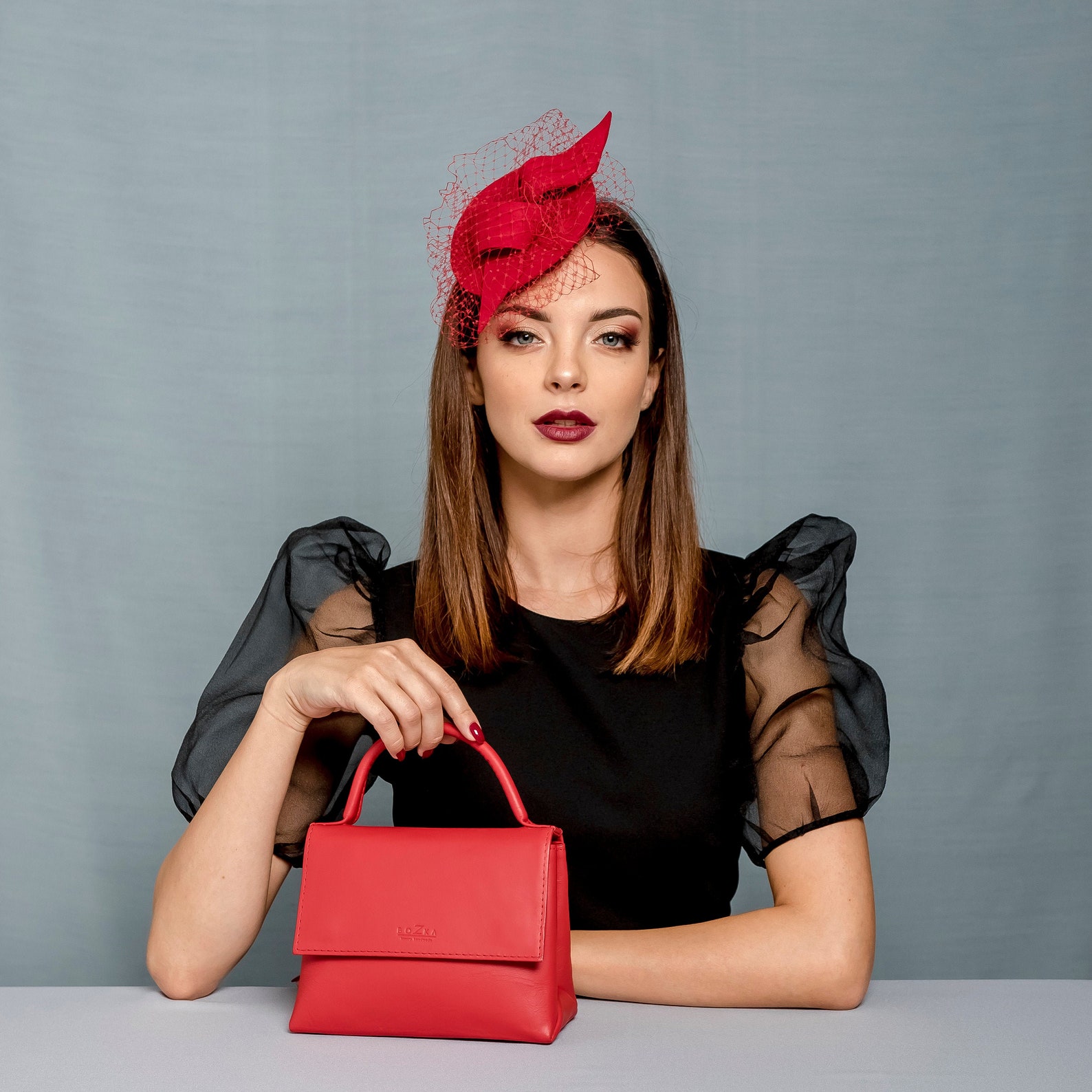 Red Handbag With Strap and Detachable Chainred Small Leather | Etsy