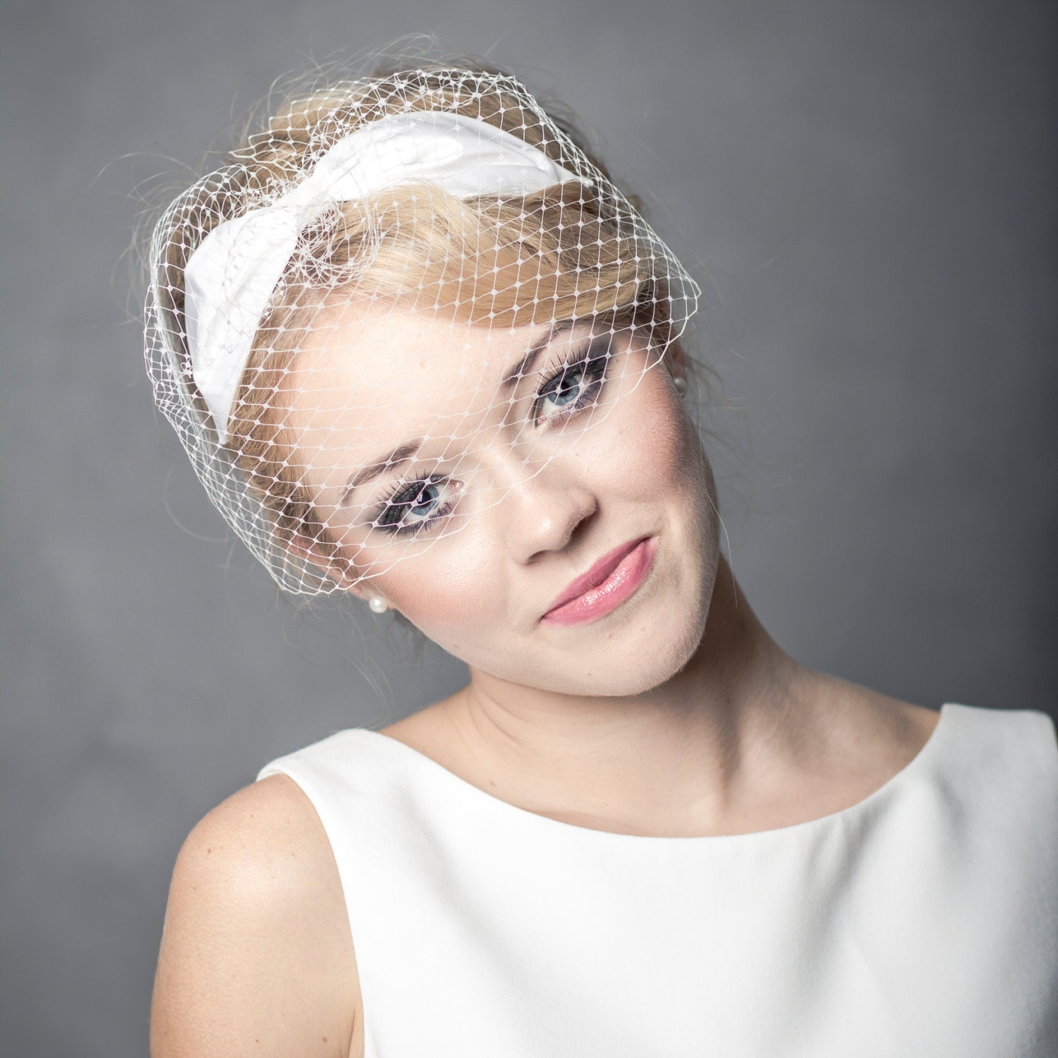 Silk Wedding Bow With Netting Delicate Wedding Veil With Silk - Etsy UK