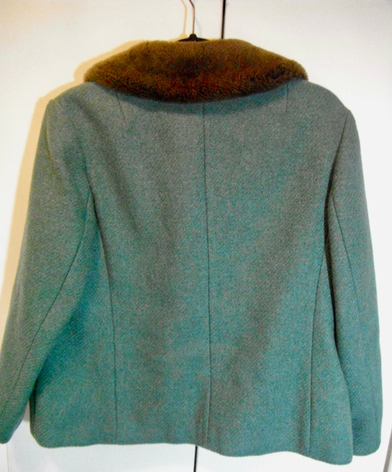 Vintage Wool Jacket w/ Faux Fur Collar - Gem