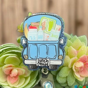 Lunch Squad Truck - School Lunch Lady - Cafeteria Crew - Badge Reel - Etsy