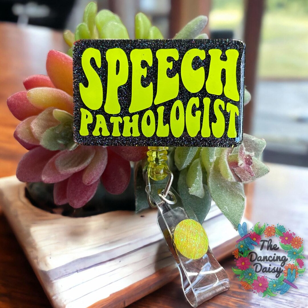 Speech Pathologist Retro Curve - Custom Badge Reel - Speech - Etsy