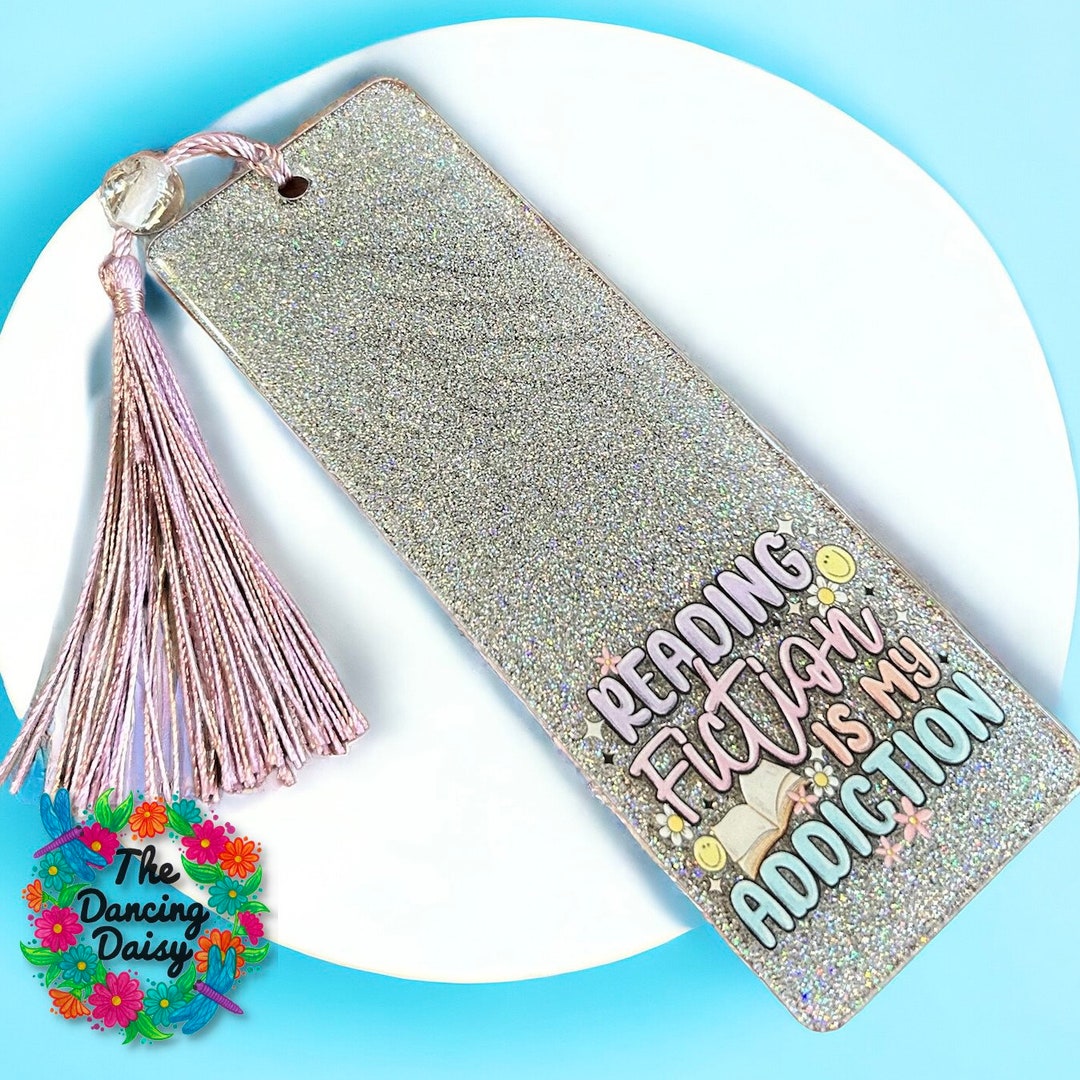 Acrylic Bookmark - Reading Fiction is My Addiction - Etsy