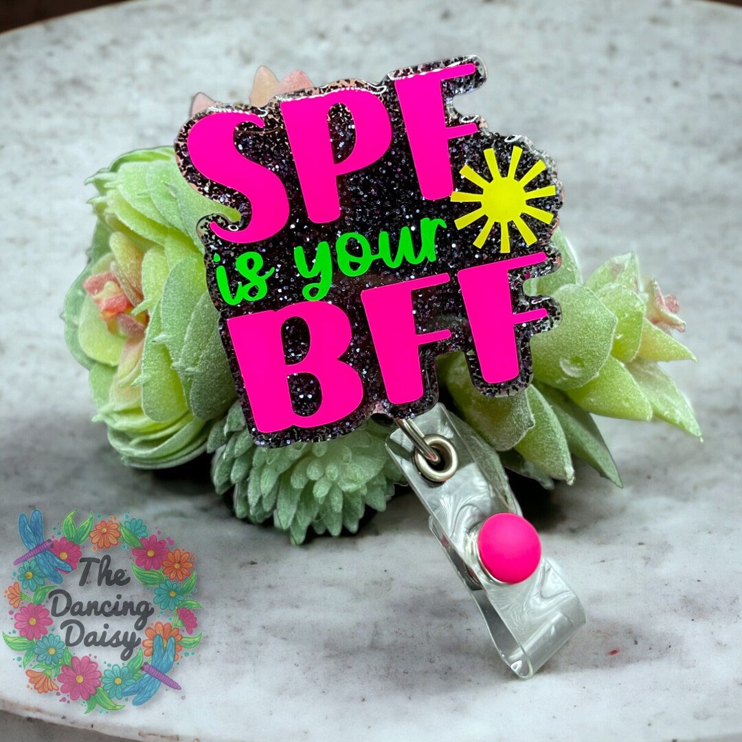 SPF is Your BFF - Sunscreen - Dermatology Badge Reel - Etsy