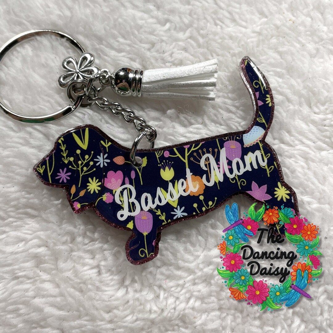 Basset Hound Custom Acrylic Keychain - Etsy