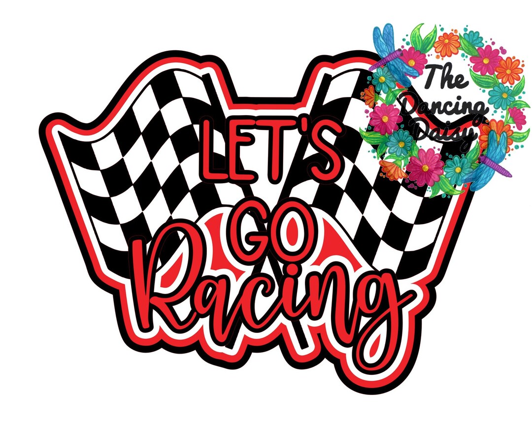 SVG DIGITAL FILE Let's Go Racing Crossed Checkered Flags - Etsy