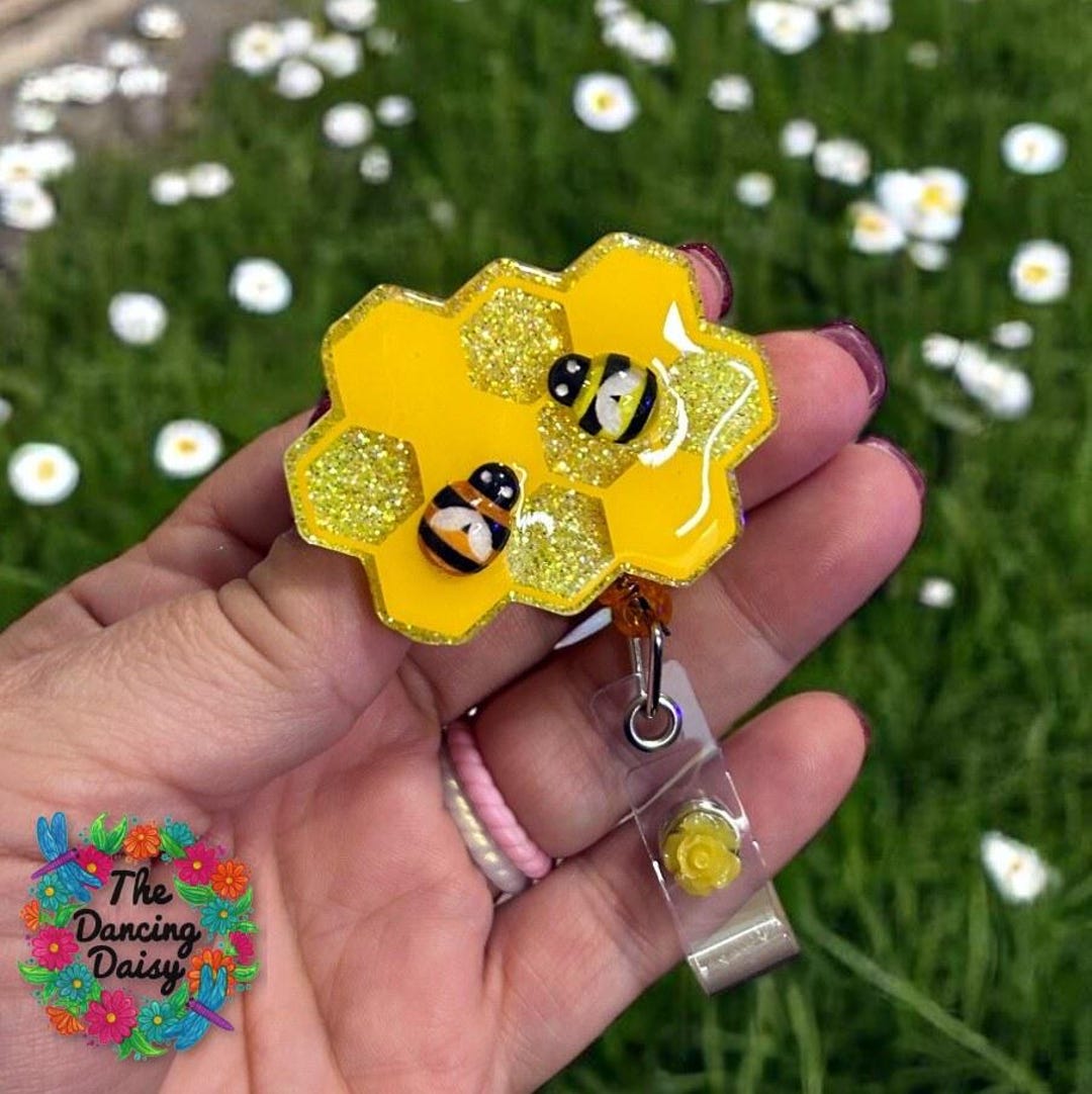 HONEYCOMB - Beehive - Bees - BEE CUSTOM Badge Reel - Etsy