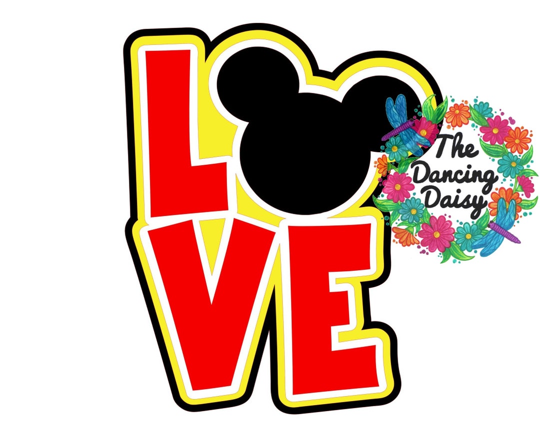 SVG DIGITAL File - LOVE Mickey Mouse Head - Etsy