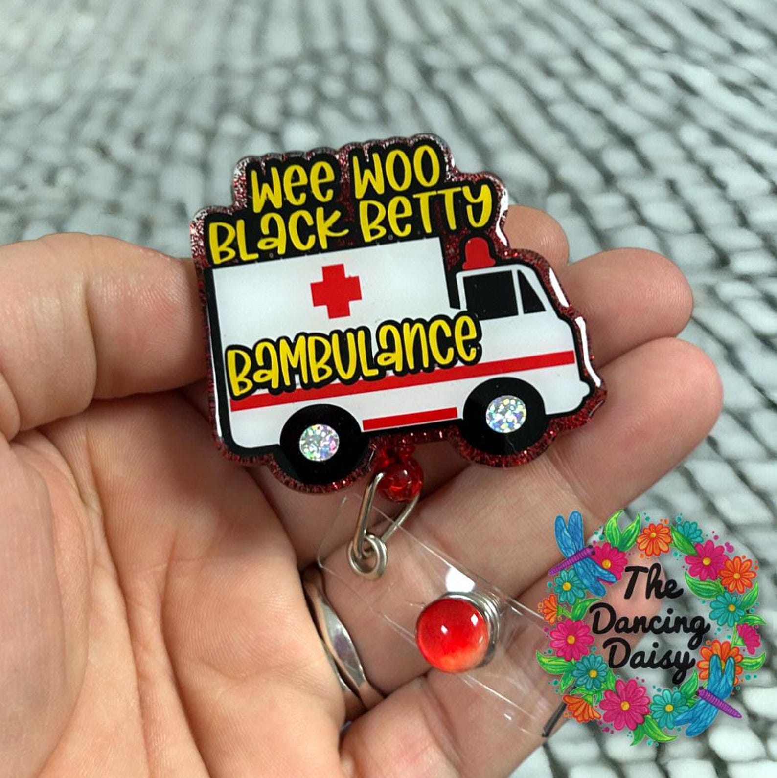 Ambulance - Wee Woo Black Betty Bambulance - Custom Badge Reel - Etsy