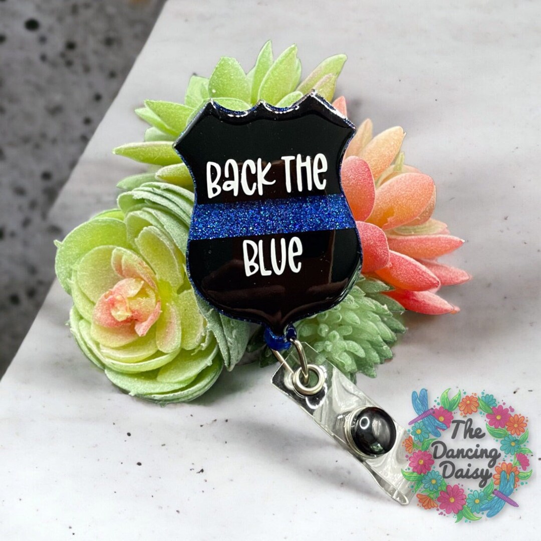 Police Badge Back the Blue Badge Reel - Etsy