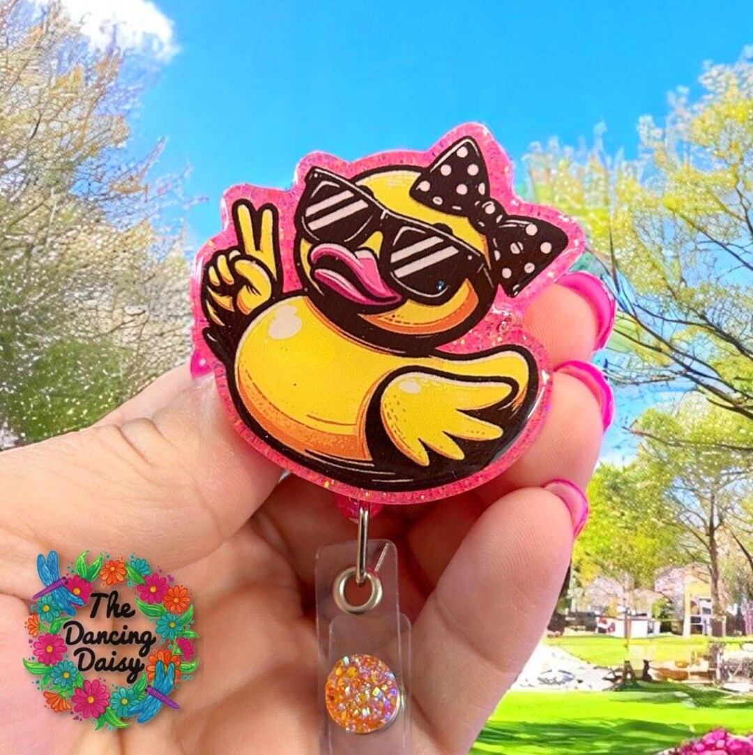 RUBBER DUCKY With Bow - Duck - Girl / Female - Badge Reel - Etsy