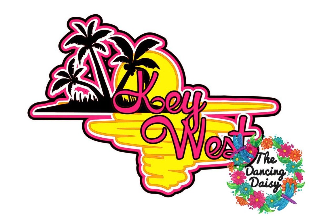 Key West Scrapbook Title: Palm Tree Sunset Die Cut Embellishment - Etsy