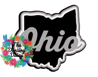 Ohio Outline With Text SVG Cut File Ohio Outline, State of Ohio Outline ...