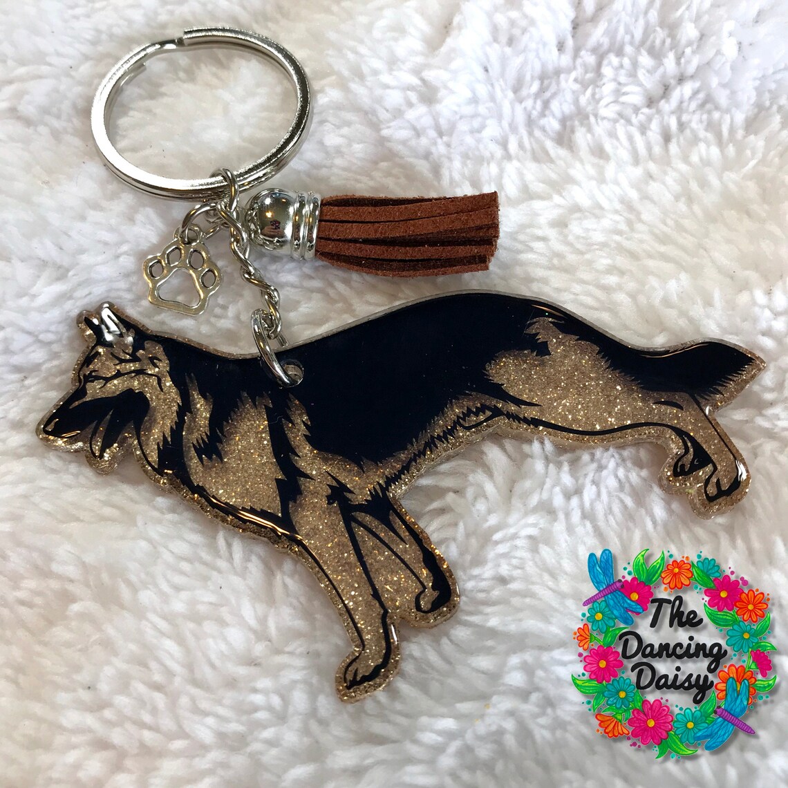 German Shepherd Acrylic Keychain Dog Keychain Custom - Etsy