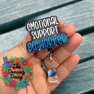 Emotional Support Co-worker Badge Reel - Etsy