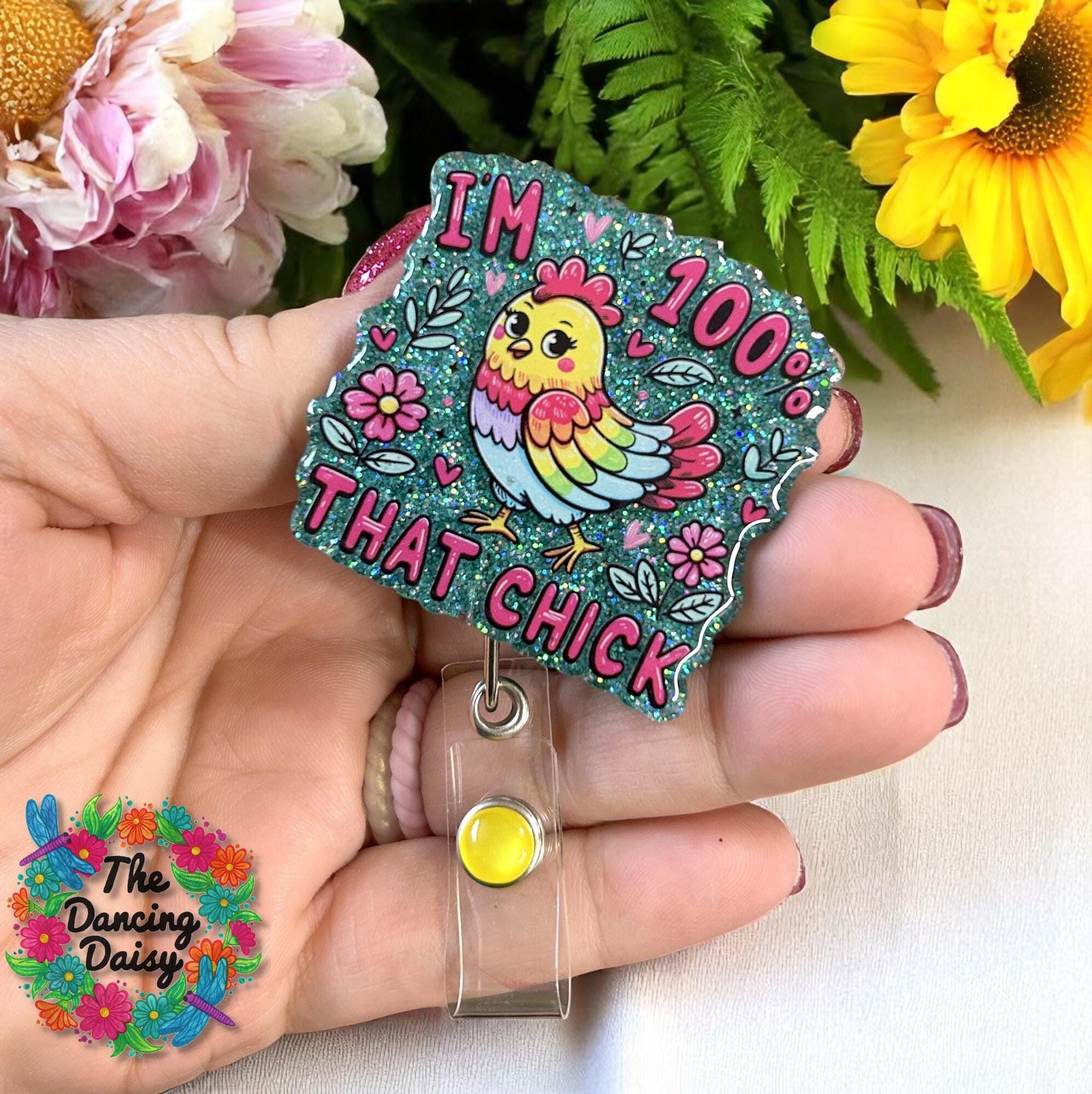 100 % THAT CHICK - Chicken Fun - Custom Funny Badge Reel - Etsy