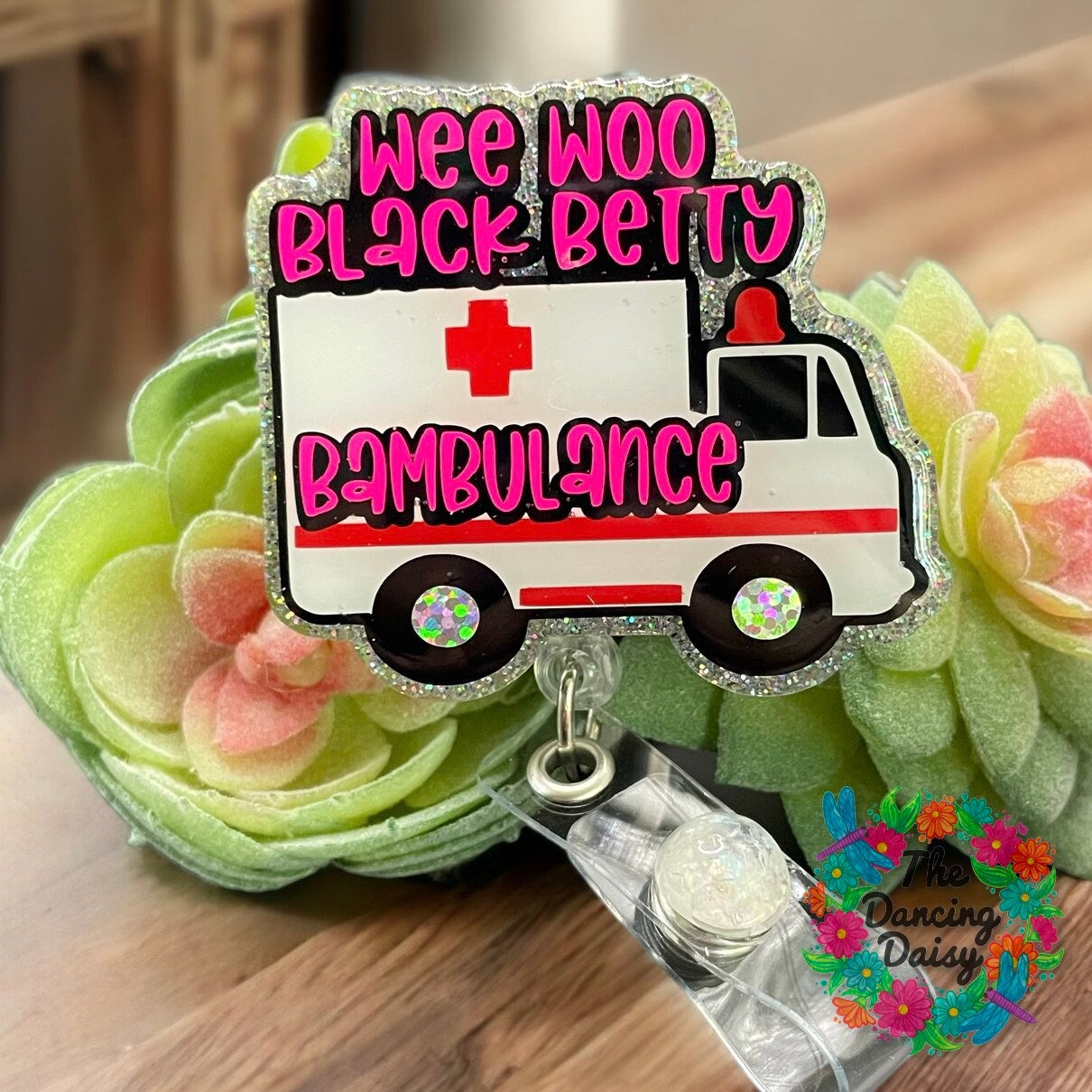 Ambulance - Wee Woo Black Betty Bambulance - Custom Badge Reel - Etsy