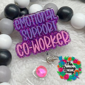 Emotional Support Co-worker Badge Reel - Etsy