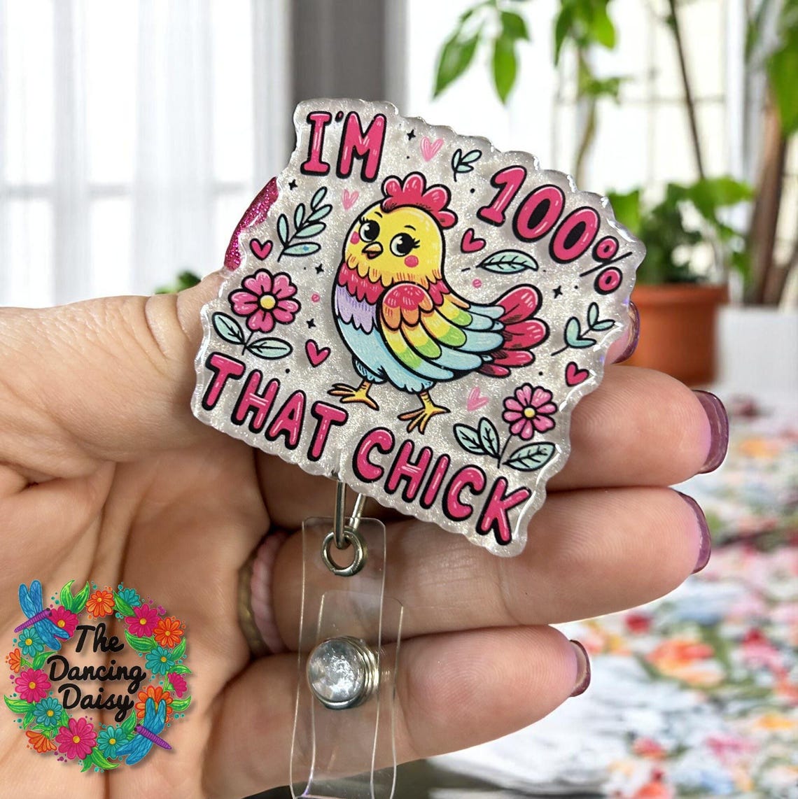 100 % THAT CHICK - Chicken Fun - Custom Funny Badge Reel - Etsy