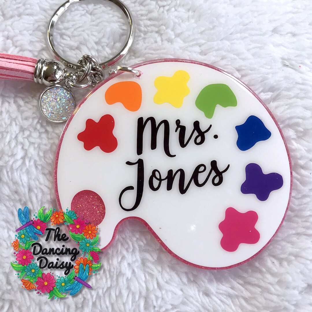 Painter's Palette Artist Acrylic Keychain - Etsy
