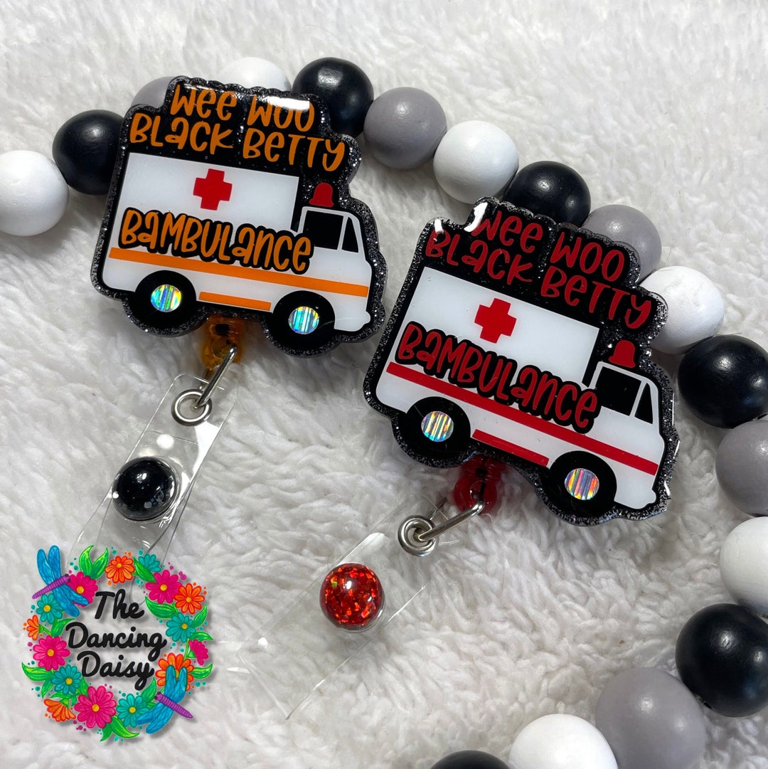 Ambulance Wee Woo Black Betty Bambulance Badge Reel - Etsy