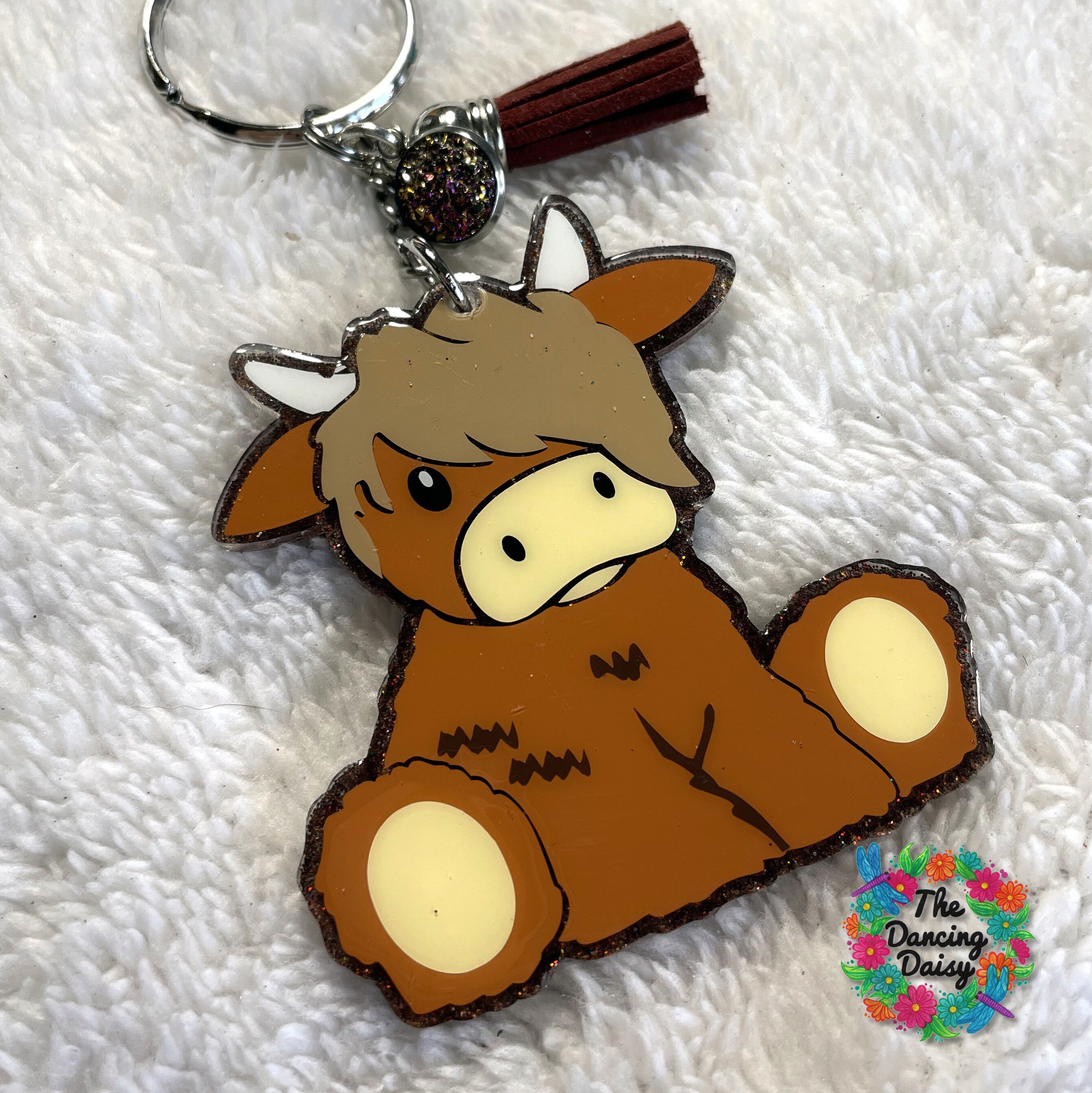 Rainbow Highland Cow Keyring Keychain | atelier-yuwa.ciao.jp