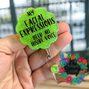 My Facial Expressions Need an Inside Voice - Badge Reel - Etsy
