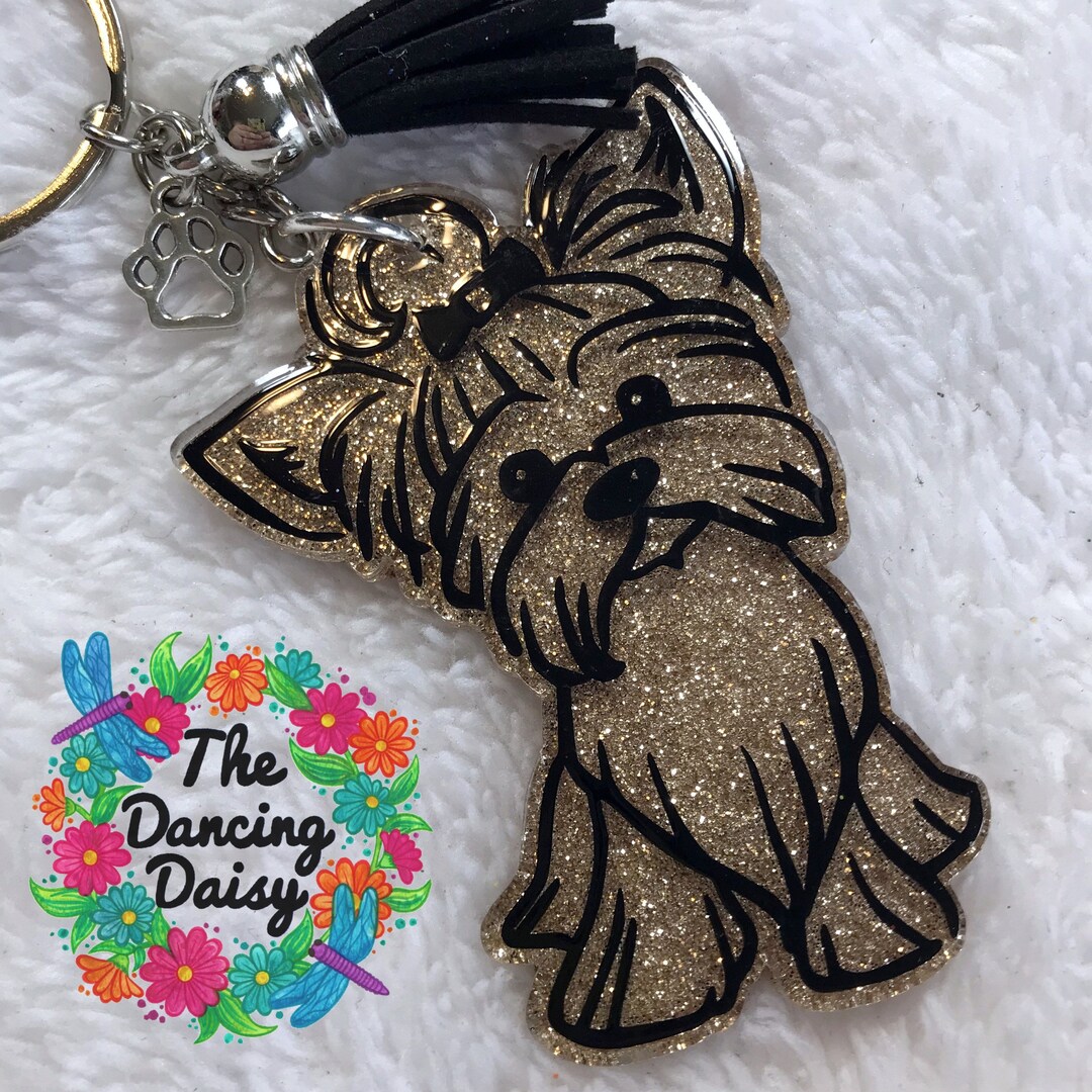 Yorkie Yorkshire Terrier Acrylic Dog Keychain Custom - Etsy