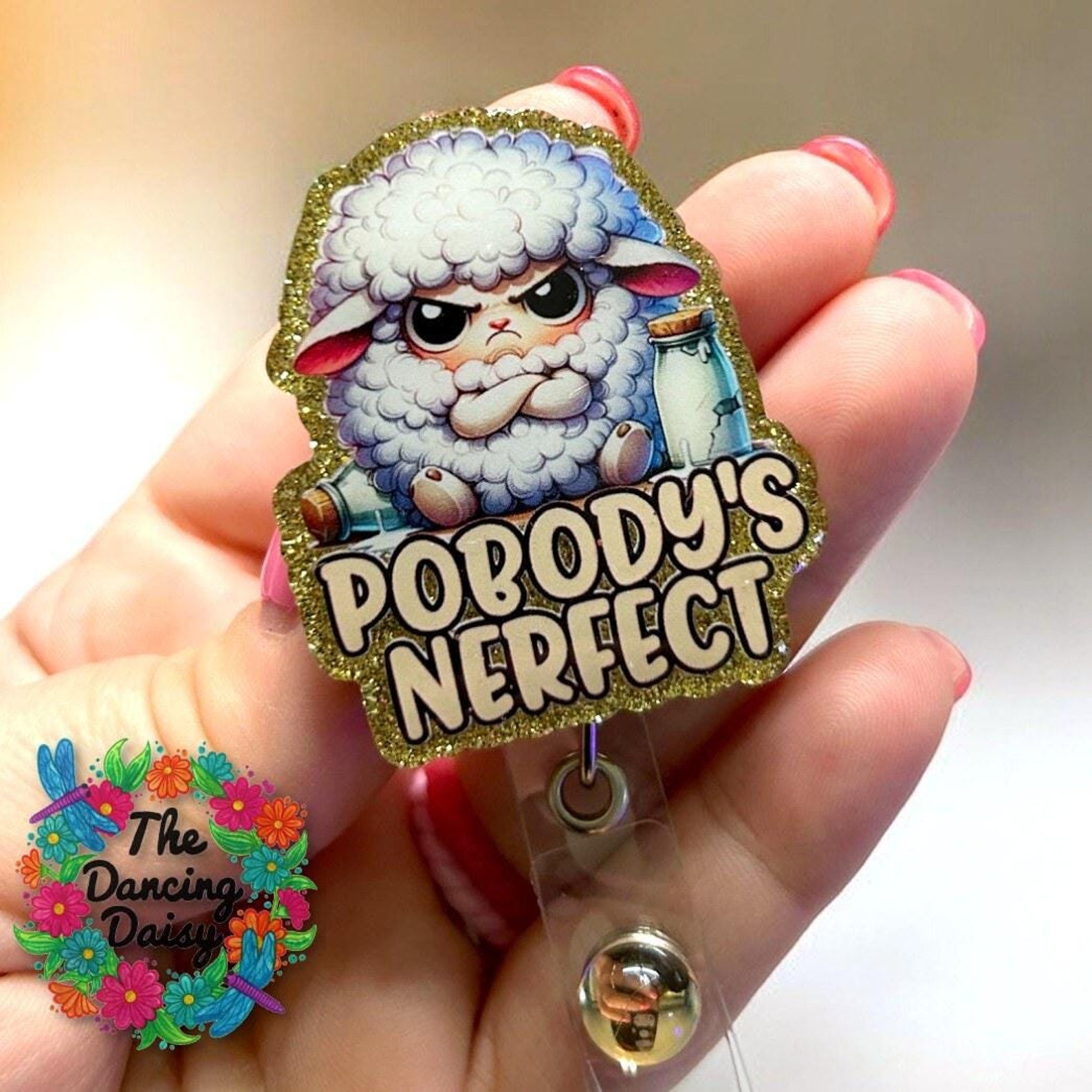 POBODY'S NERFECT - Angry Sheep - Custom Badge Reel - Etsy