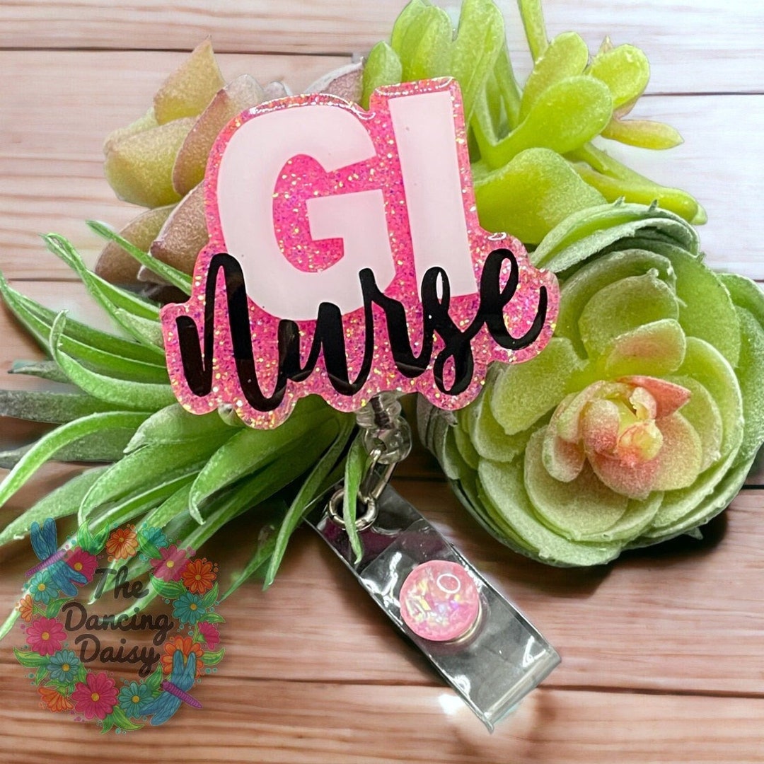 GI NURSE Badge Reel - Etsy