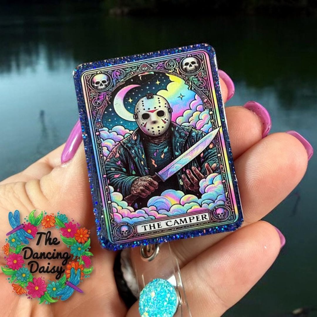 THE CAMPER - Jason Voorhees - Friday the 13th - Tarot Card - Badge Reel ...