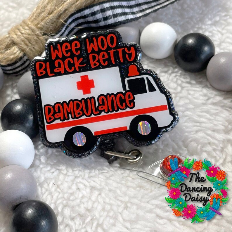 Ambulance Wee Woo Black Betty Bambulance Badge Reel - Etsy