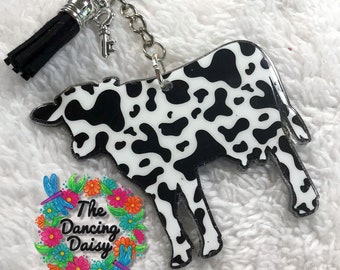 Cow Keychain Keychains Farm Keychain Cows Glitter - Etsy