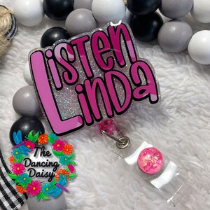 Listen Linda - Funny Badge Reel - Custom Badge Reel - Etsy
