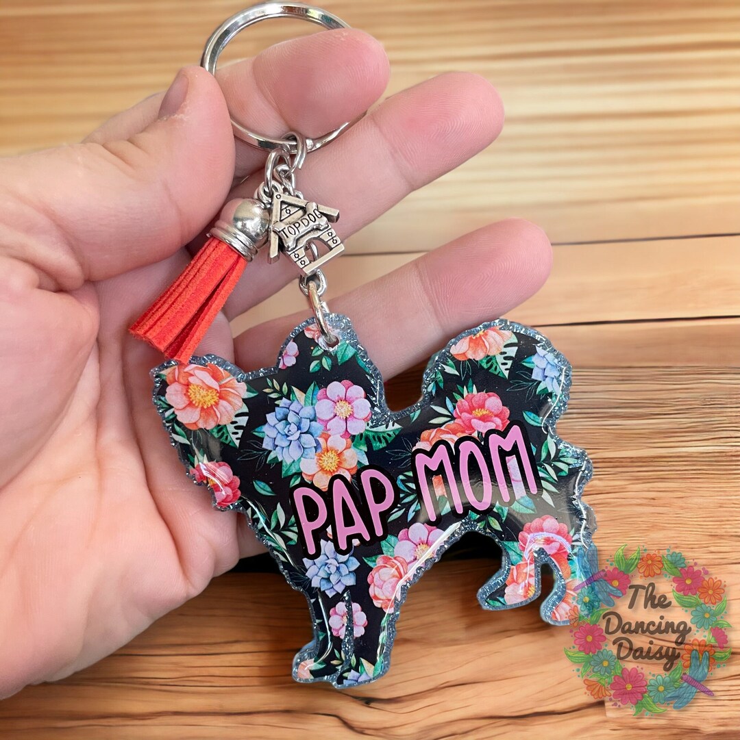 Papillon - Acrylic Dog Keychain - Custom - Etsy