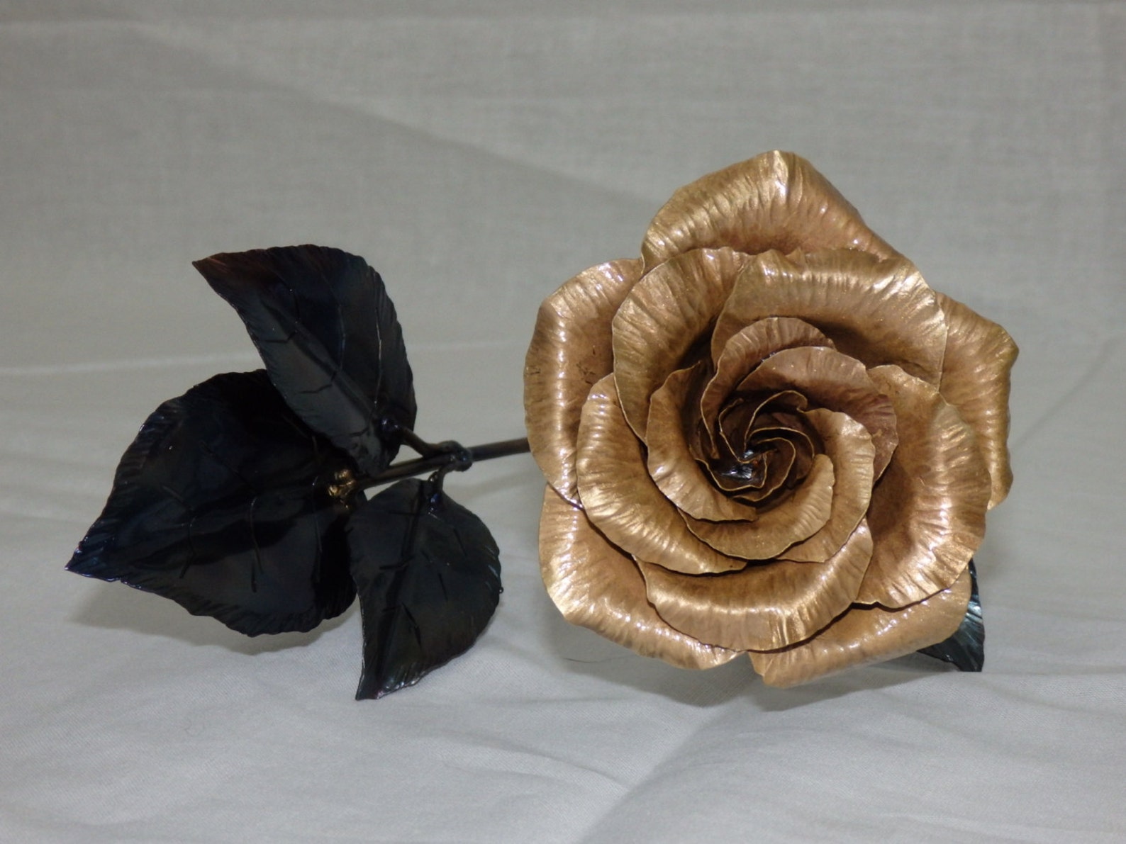 A Lovely Garden Rose in Forged Copper, Brass, Aluminum or Bi Metals ...