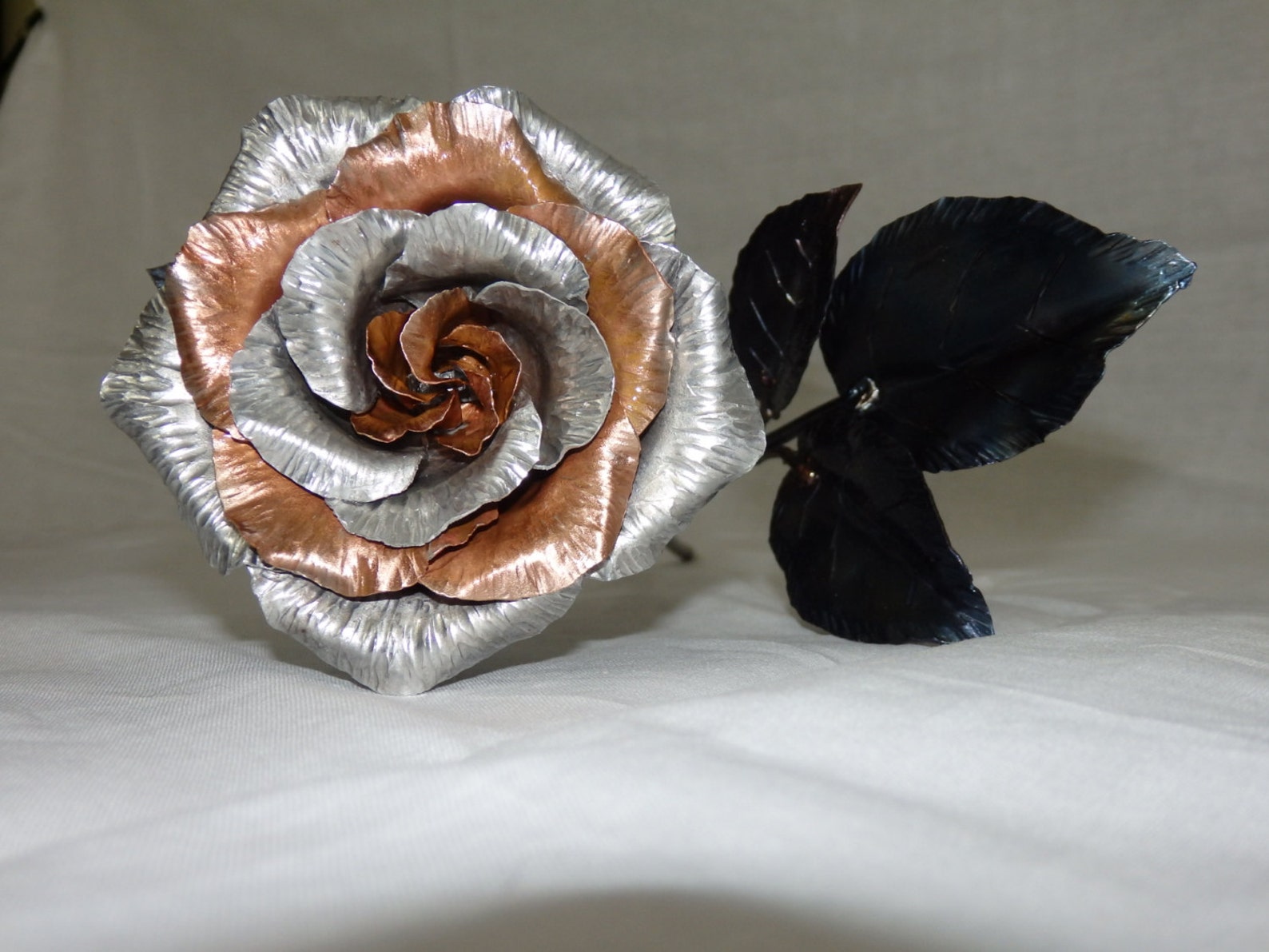 A Lovely Garden Rose in Forged Copper, Brass, Aluminum or Bi Metals ...