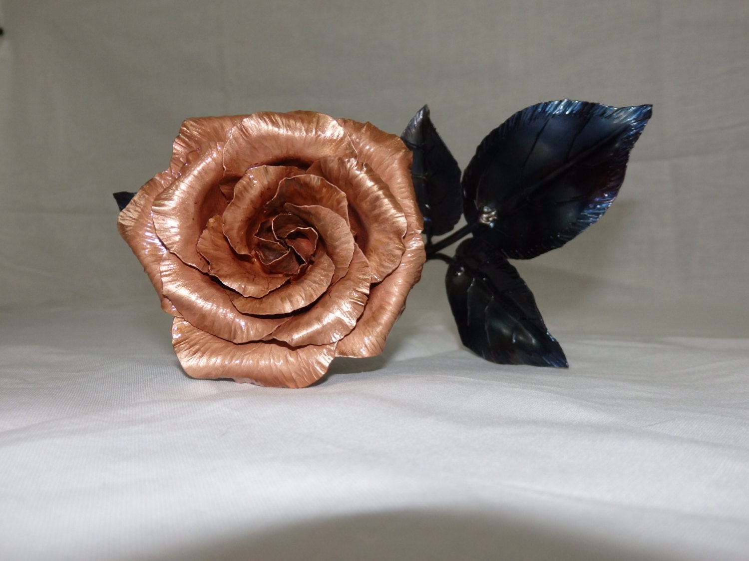 A Lovely Garden Rose in Forged Copper, Brass, Aluminum or Bi Metals ...