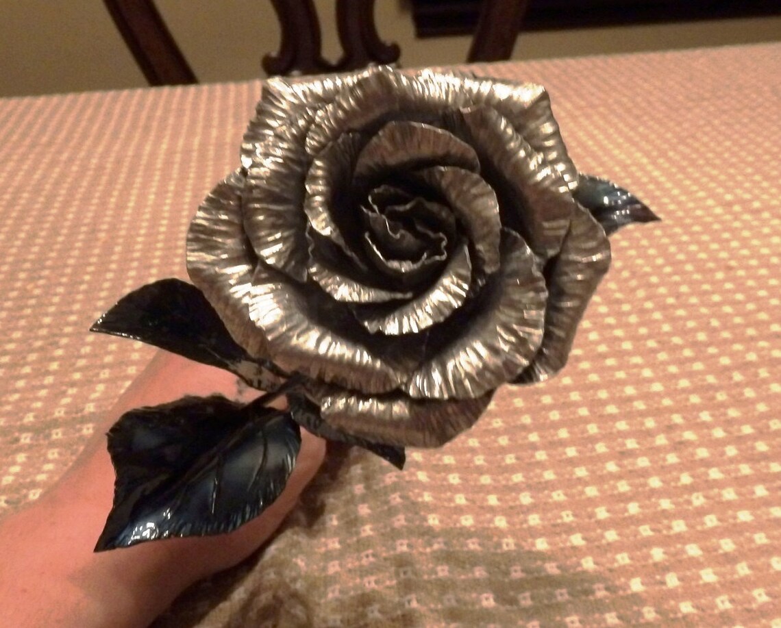 A Lovely Garden Rose in Forged Copper, Brass, Aluminum or Bi Metals ...