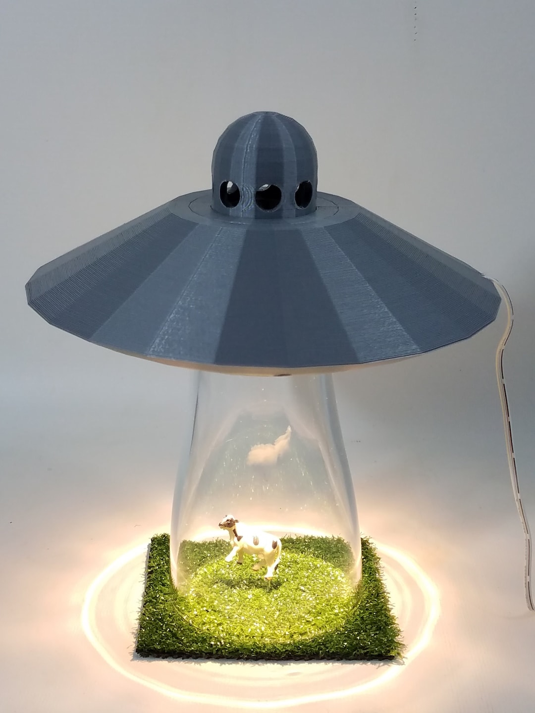 MERMAID Silver Ufo Alien Abduction Desk Lamp Sci Fi Spaceship ...