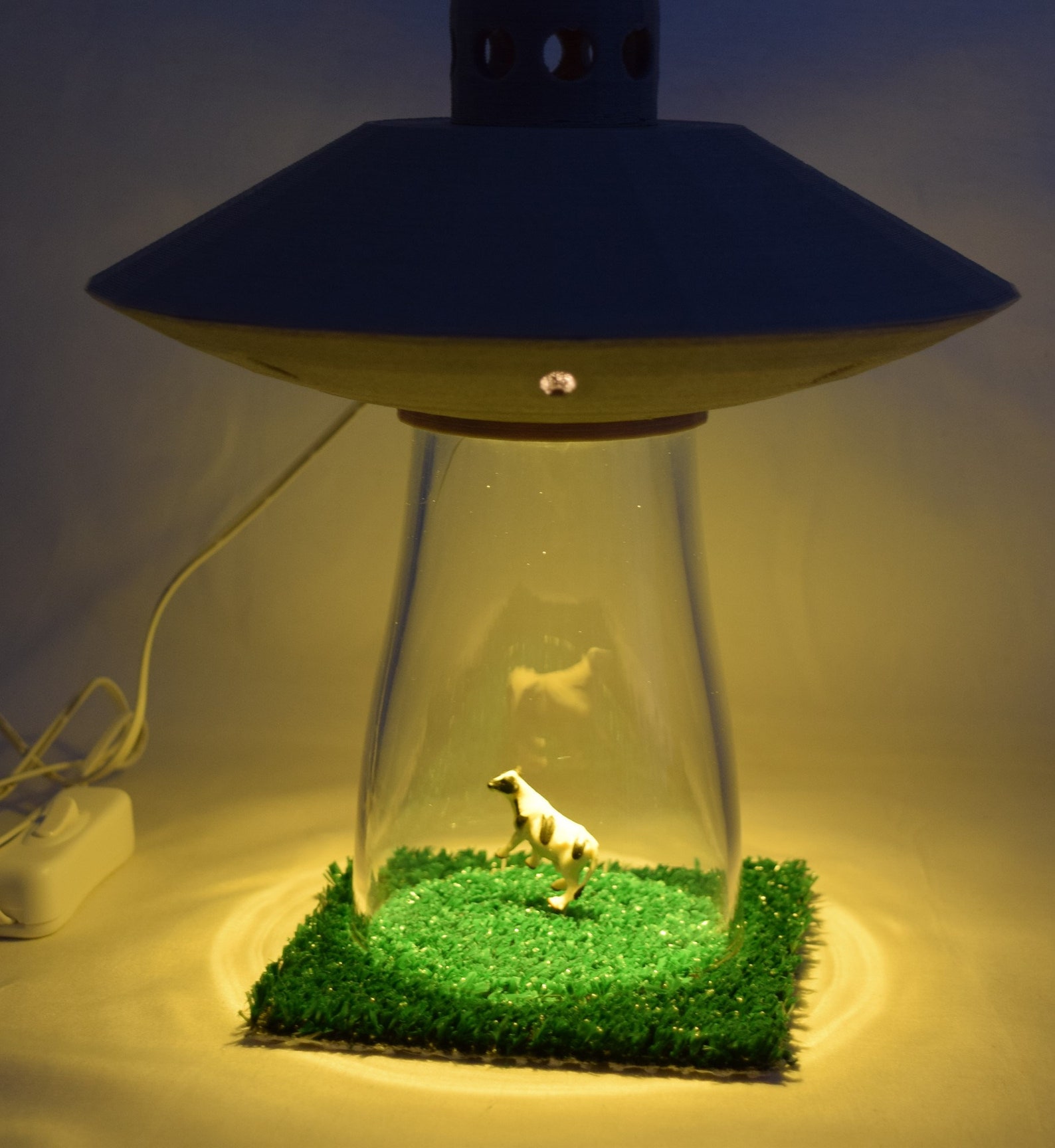 MERMAID Silver Ufo Alien Abduction Desk Lamp Sci Fi Spaceship - Etsy