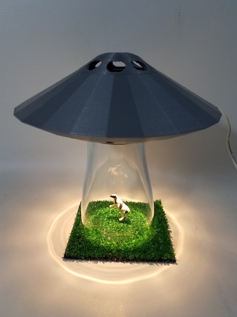 MERMAID Silver Ufo Alien Abduction Desk Lamp Sci Fi Spaceship - Etsy