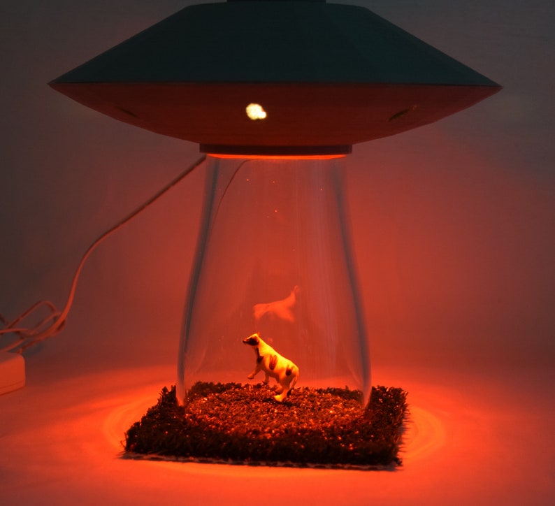 MERMAID Silver Ufo Alien Abduction Desk Lamp Sci Fi Spaceship - Etsy