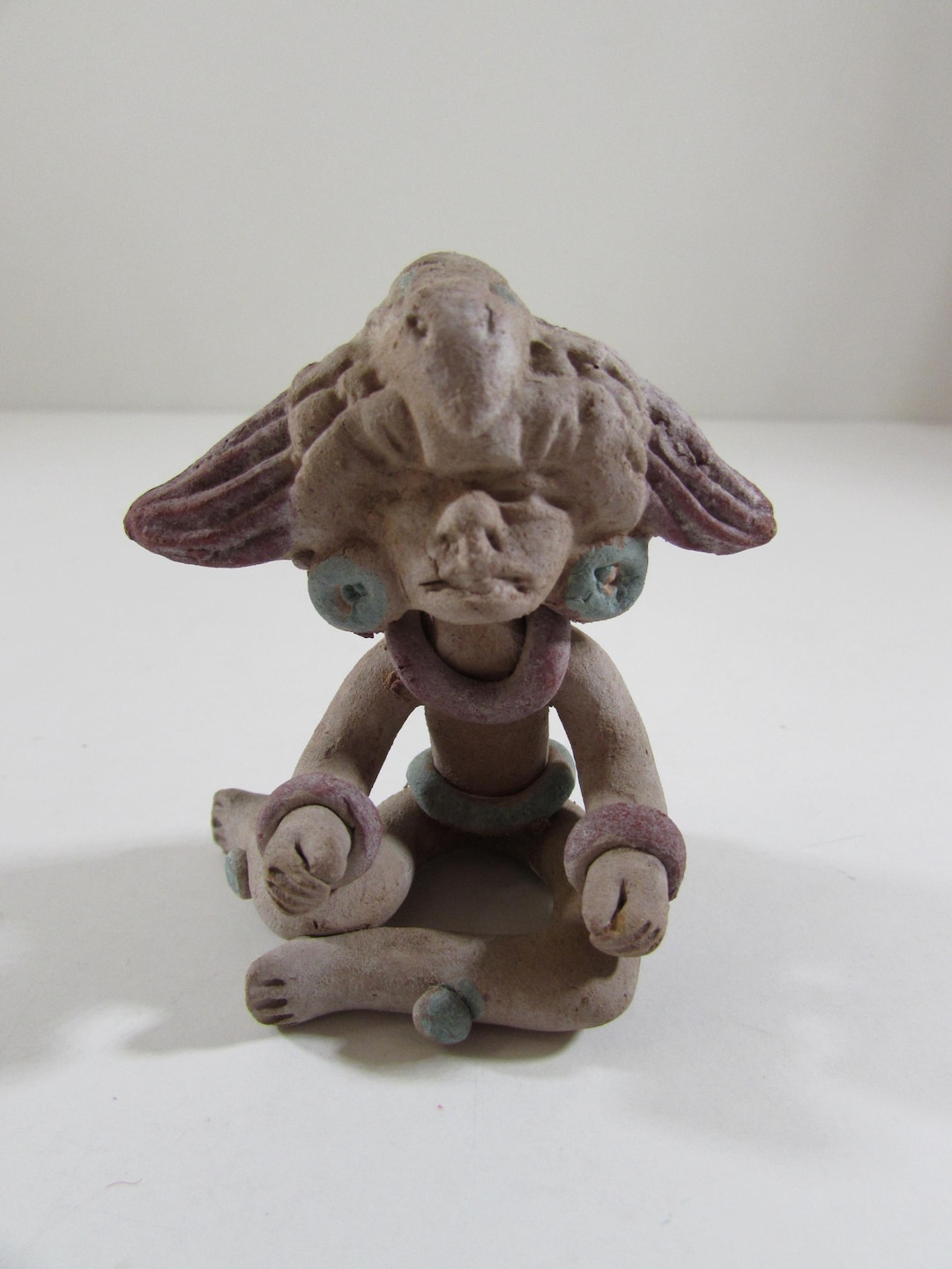 Mayan Figure, Vintage Pottery Mayan Warrior Figure, Home Decor, Pottery ...