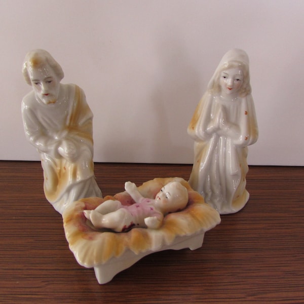 Ceramic Manger Set Vintage - Etsy