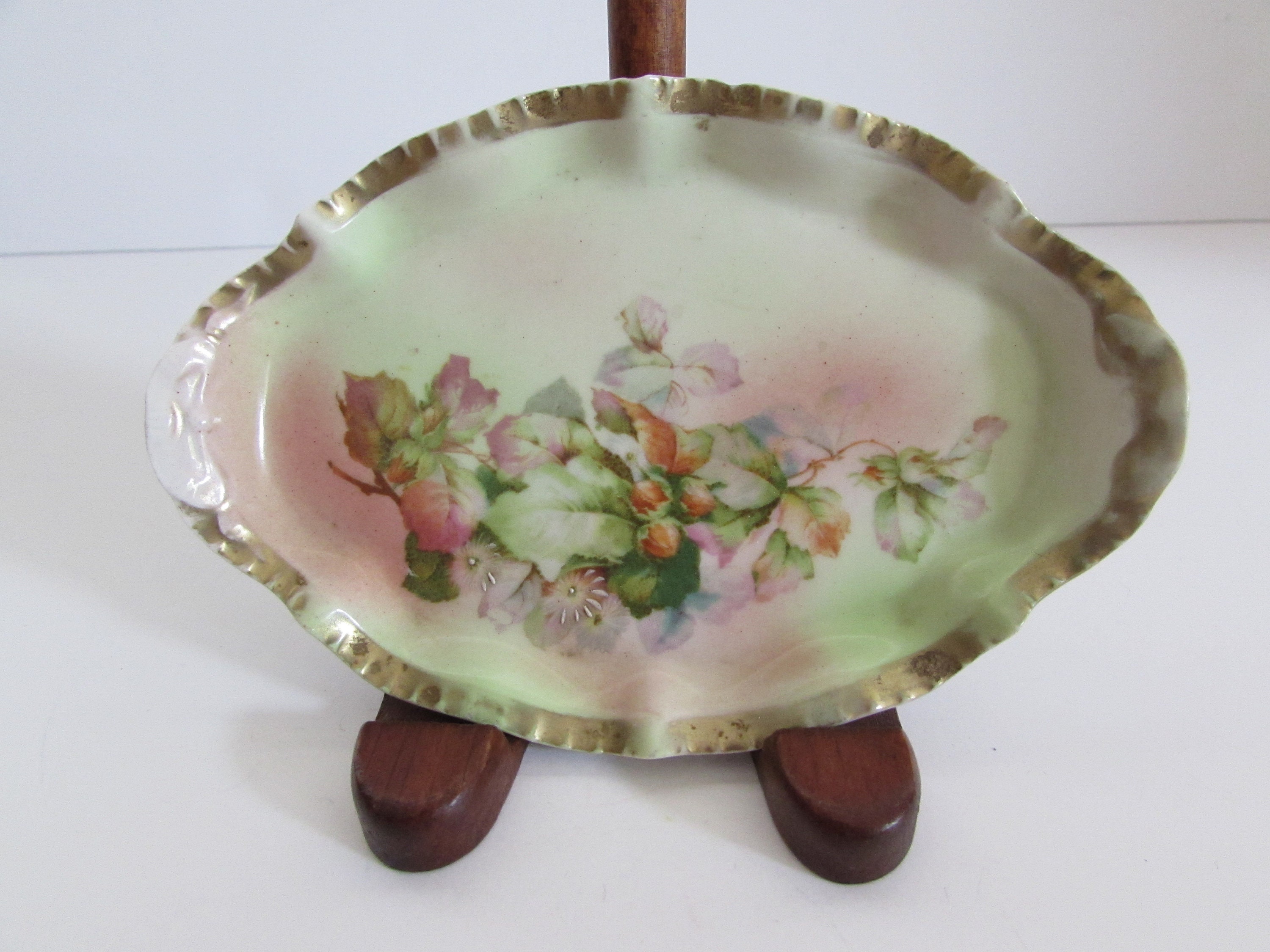 Vintage Floral Porcelain Dresser Tray: Prussia Home Decor - Etsy