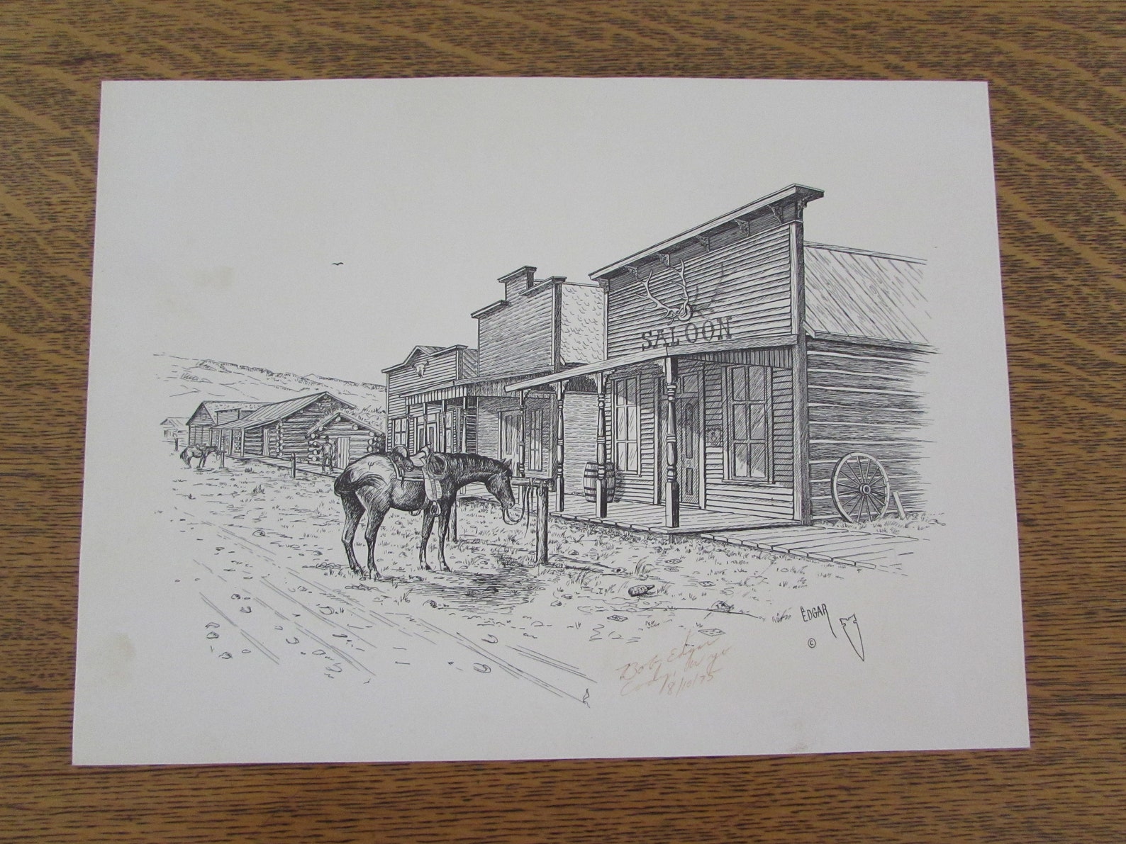 Bob Edgar Print Signed Bob Edgar Print 1975 Bob Edgar Old - Etsy