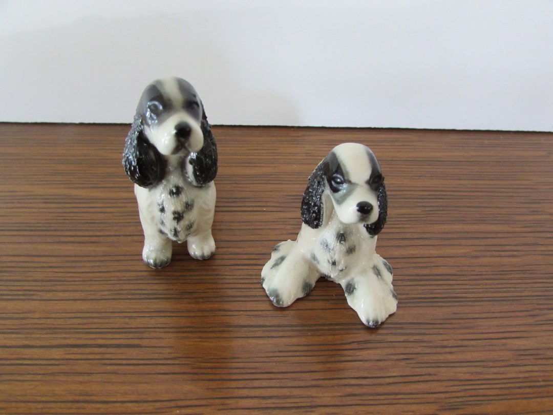 Dog Figurines, Cocker Spaniels, Vintage Small Cocker Spaniel Figurines ...