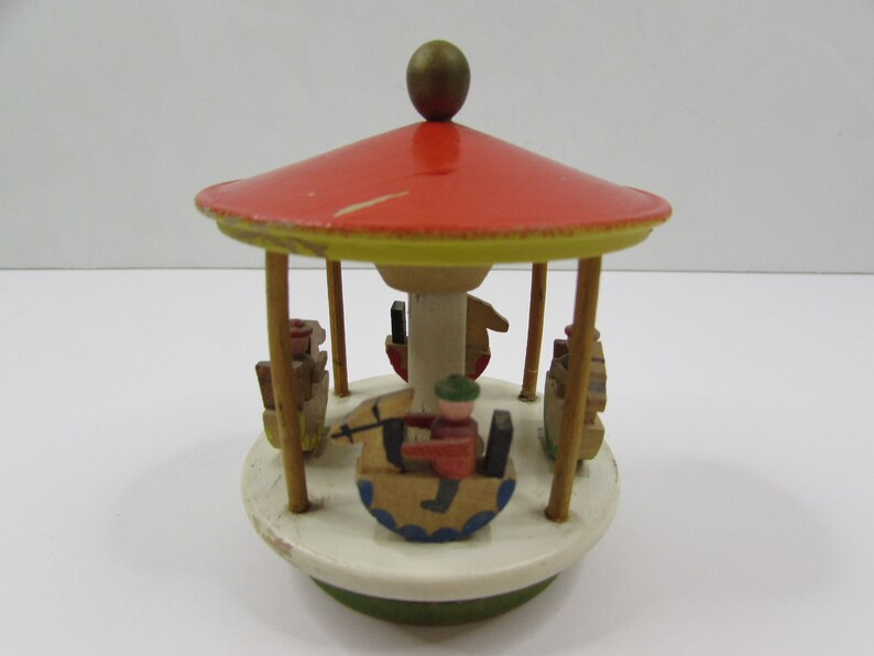 Vintage Erzgebirge Wood Toy Carousel - German Democratic Republic - Etsy