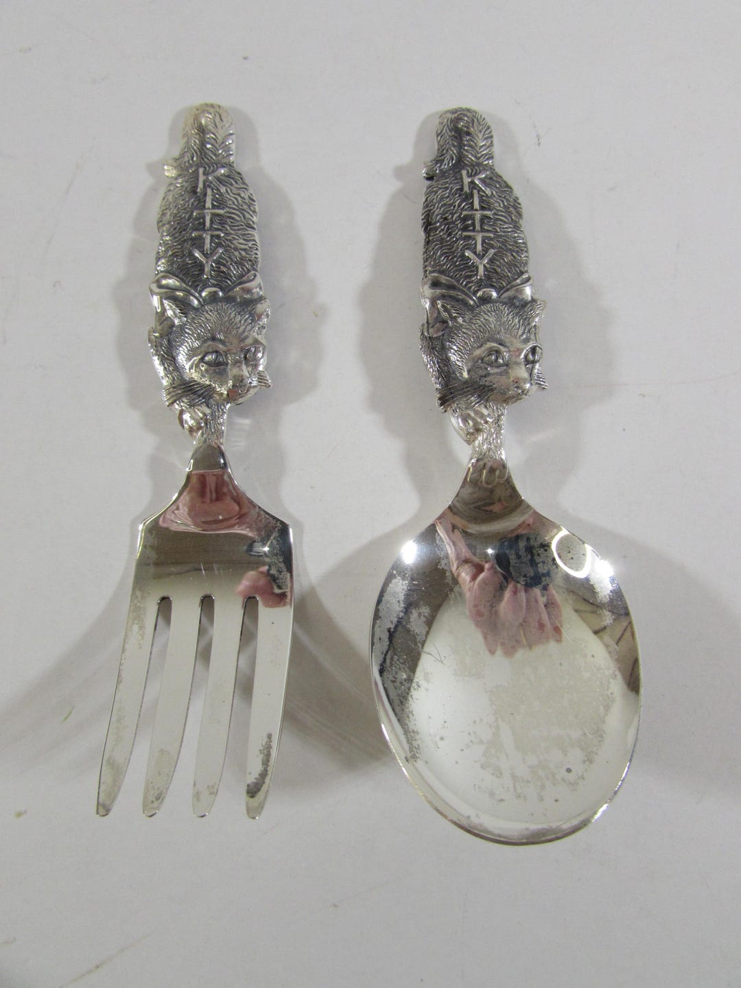 Vintage Weidlich Sterling Silver Kitty Child's Flatware Set - Etsy